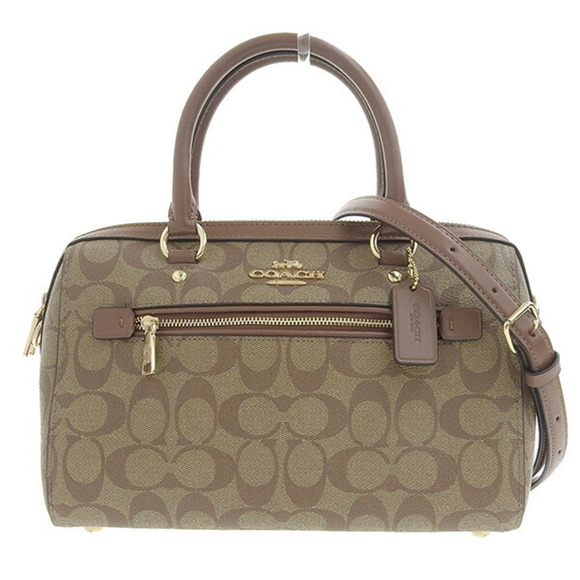 Coach | Bags | Coach Signature Handbag Brown Pvc | Poshmark